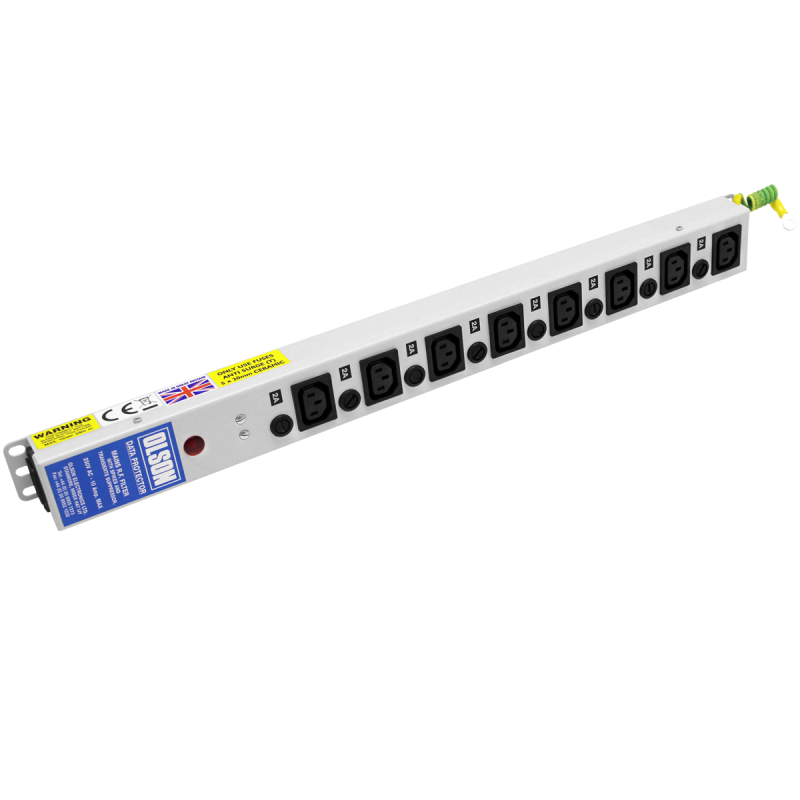 8 Way 10A IEC C13 Sockets Individually Fused RF Filtered Surge ...