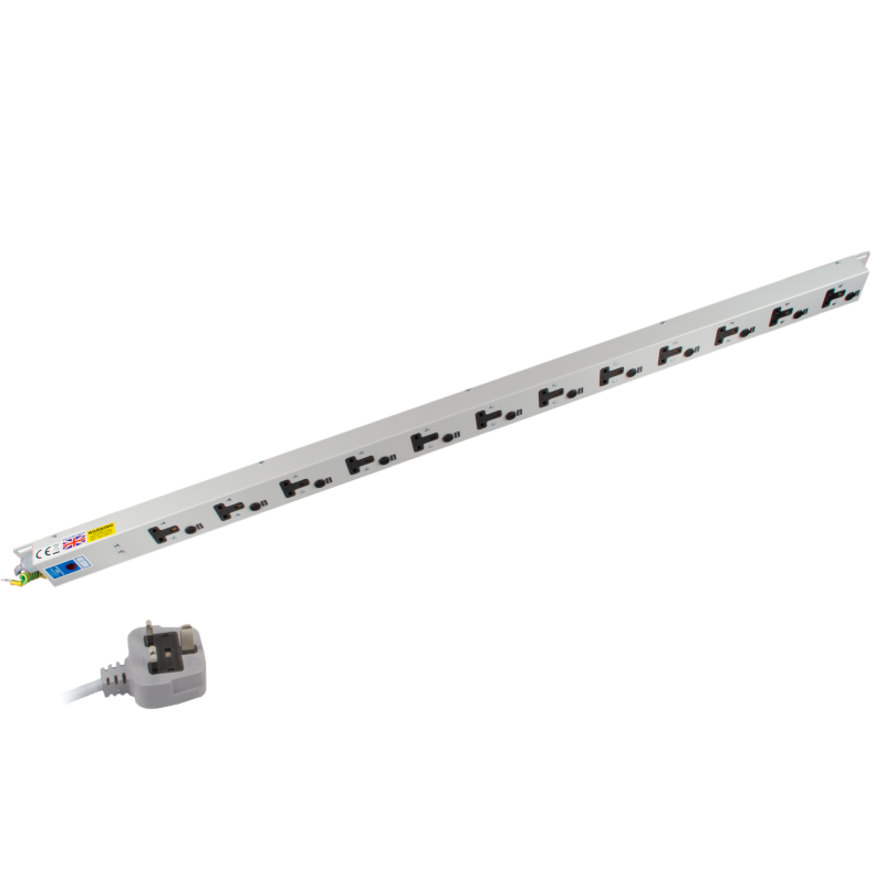 10 Way Vertical 13A Individually Fused PDU - Olson Direct