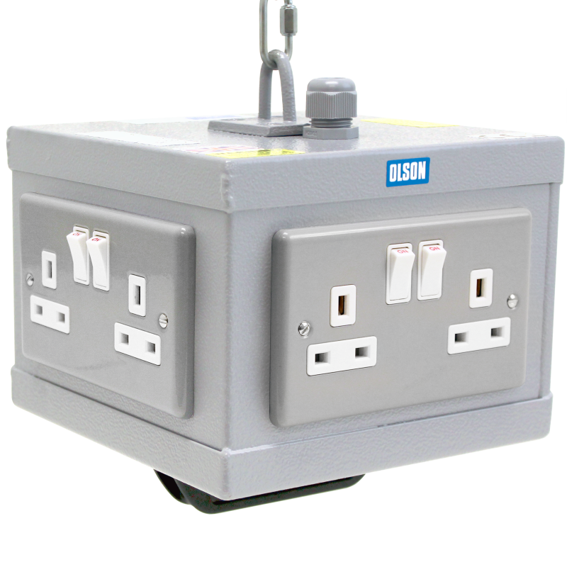 6 Way 13A Switched Metal Clad Socket Suspended Service Unit - Olson Direct