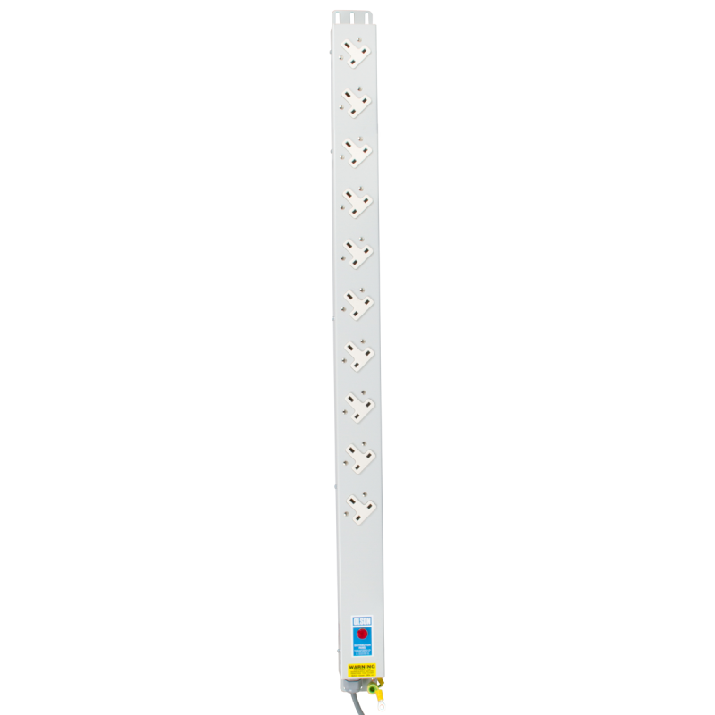 10 Way 13A Sockets Angled Right Neon 13A Plug PDU - Olson Direct