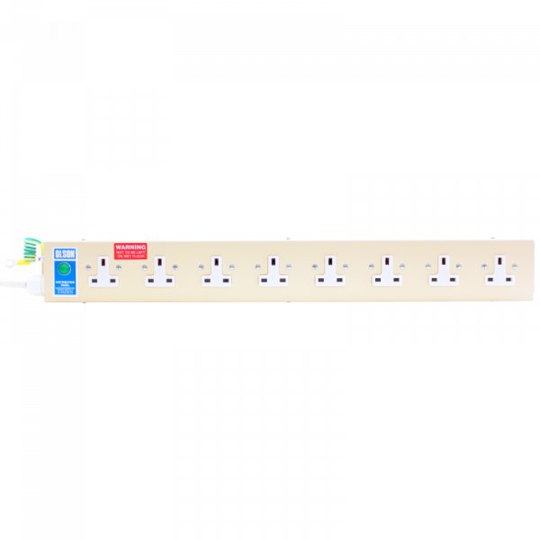 Hospital Grade 8 Way 13A Unswitched Socket Neon PDU - Olson Direct