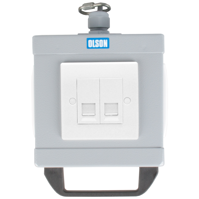 3 Way 13A Switched Socket + 2 RJ45 Ethernet Suspended Service Unit ...