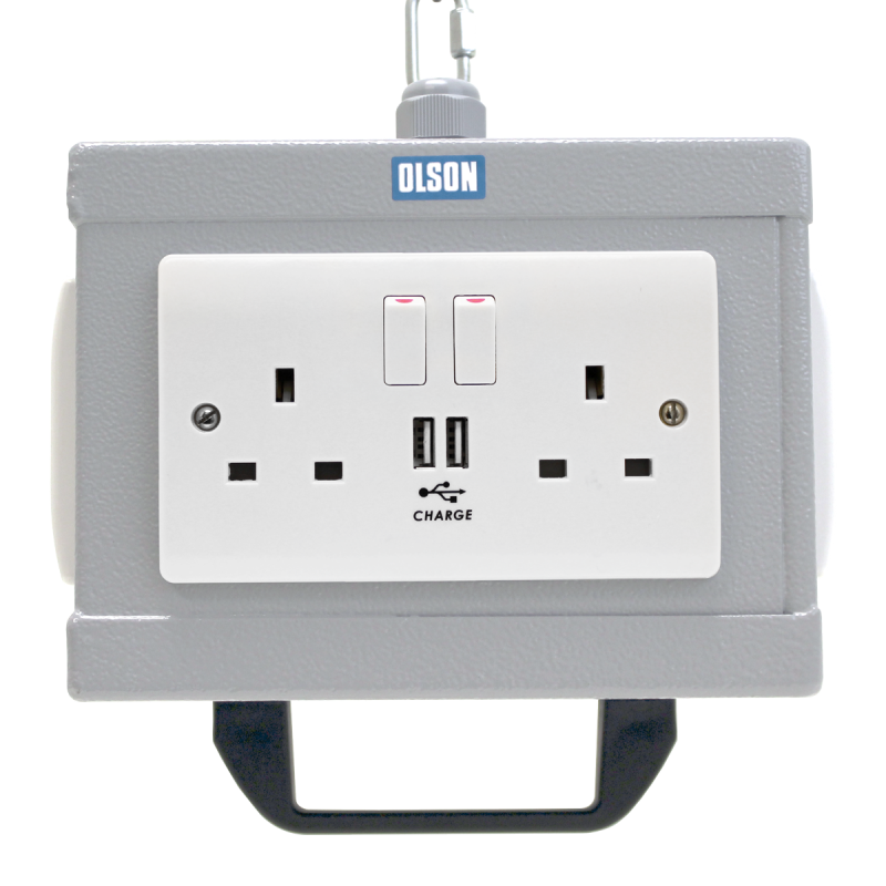 8 Way 13A Switched Socket + 2 USB Charger Suspended Service Unit ...