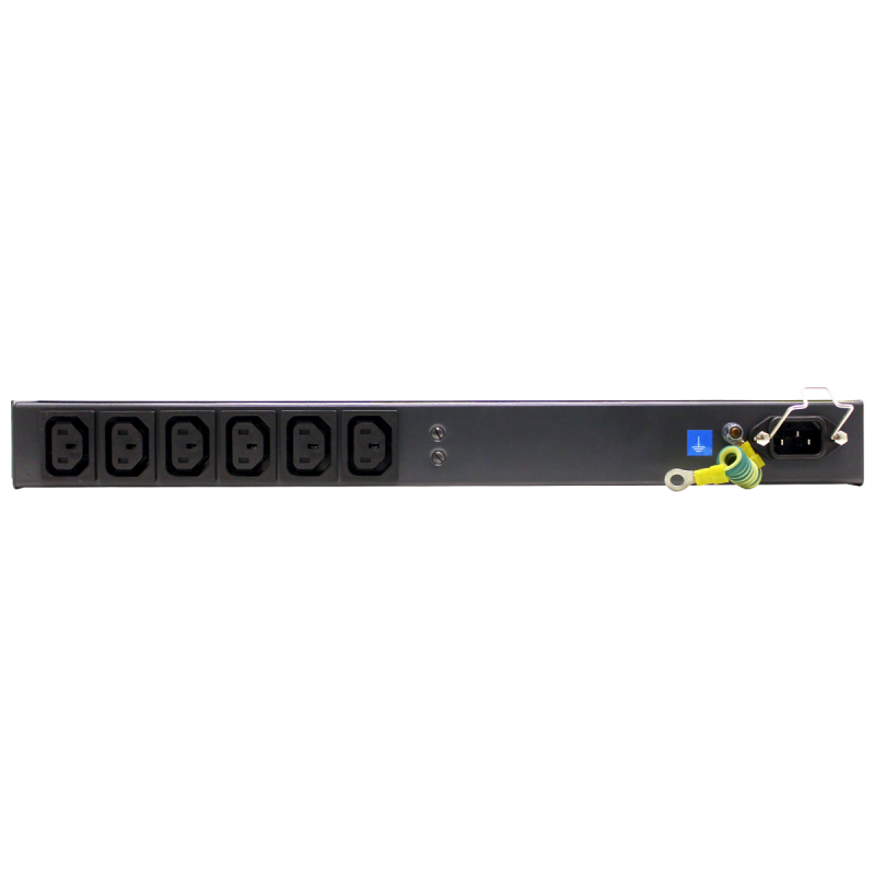6 Way 19" 1U Horizontal Rack Mount Rear Facing IEC 60320 C13 Sockets ...